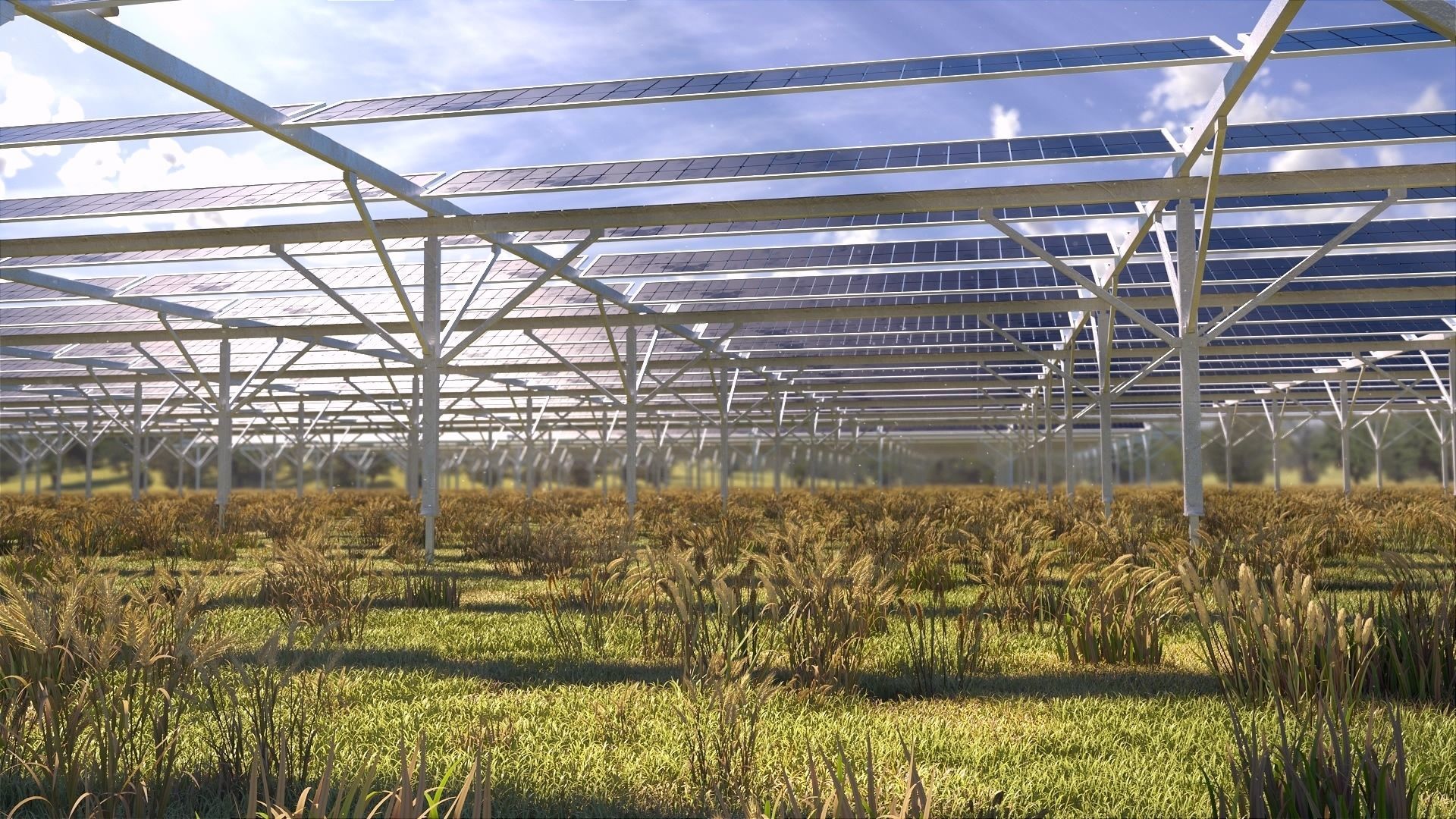 Overhead Solar 3D model animated | CGTrader