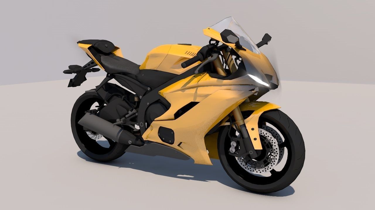 3D model Yamaha YZF 6 3D model - Heavy Bike - Sports Bikes LowPoly VR / AR / low-poly | CGTrader
