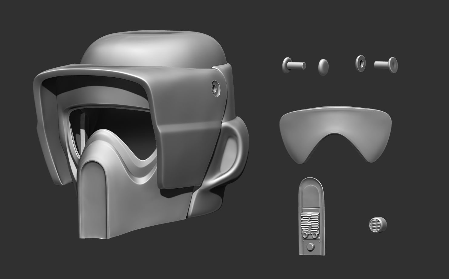 SCOUT TROOPER HELMET LIFE SIZE SCALE 3D model 3D printable | CGTrader