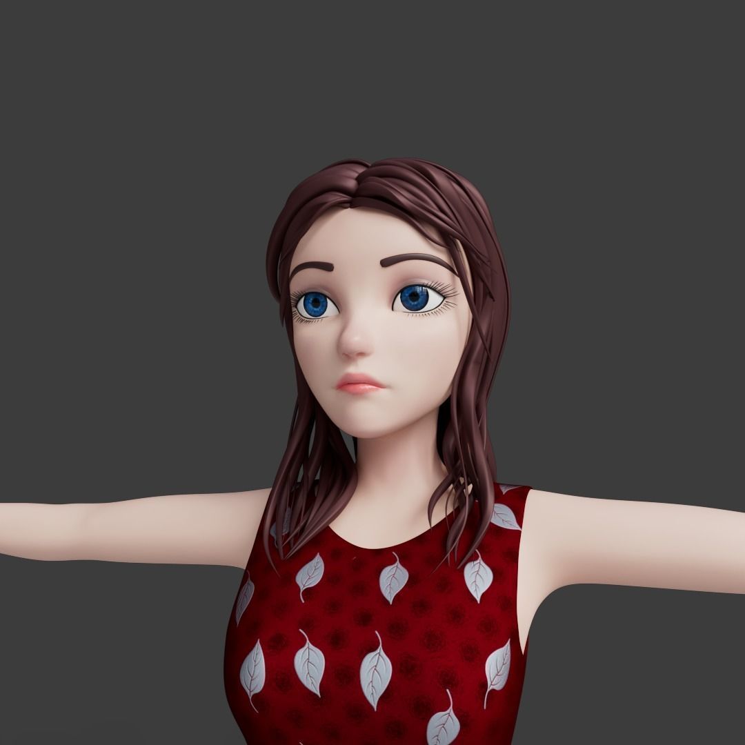 3d girl Sofia 3D model rigged | CGTrader