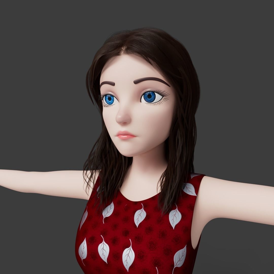 3d girl Sofia 3D model rigged | CGTrader