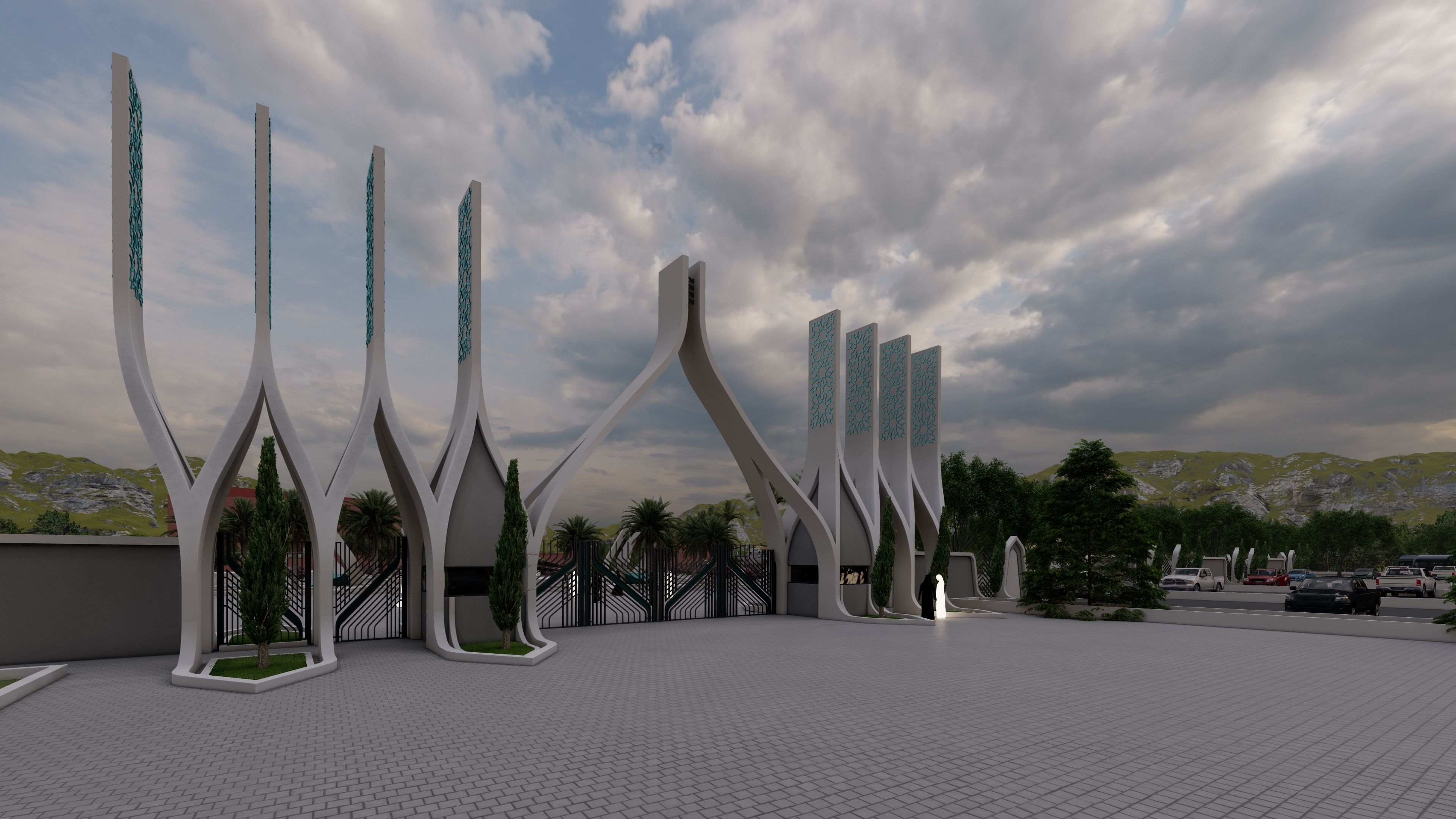 Monumental Urban contemporary landscape design 3D model | CGTrader