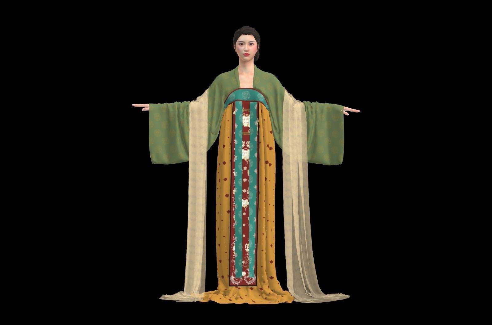 Tang Qi chest Ruqun - Dream Chang an free 3D model | CGTrader