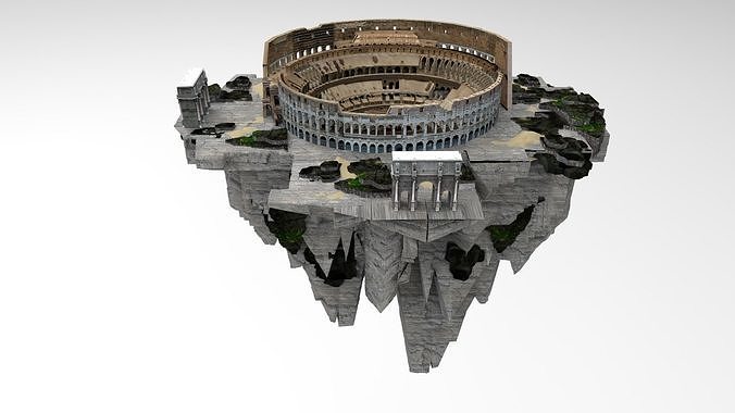 Flying island colosseum 3D model | CGTrader