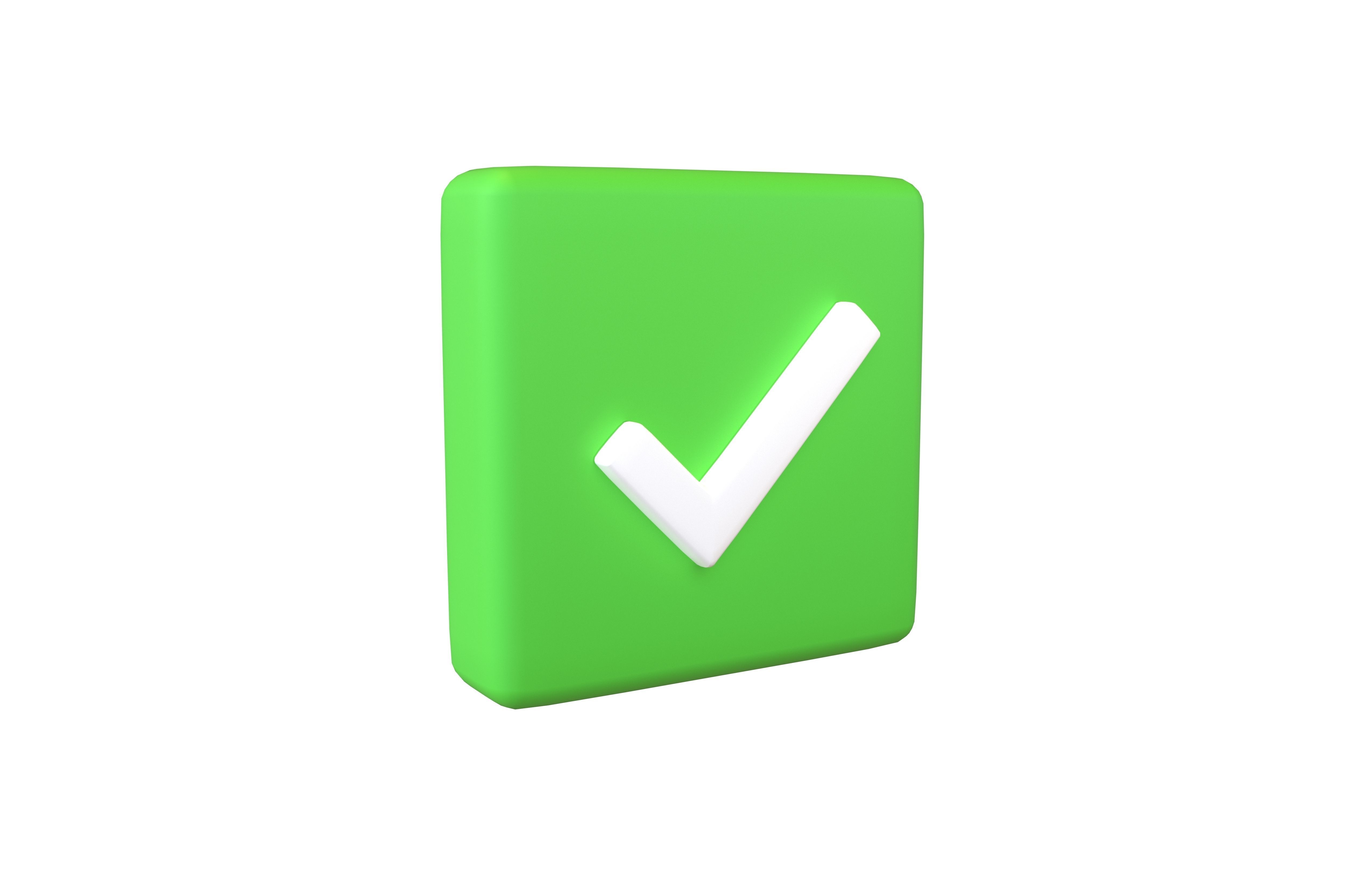 3D model Tick Icon Box V1 001 VR / AR / low-poly | CGTrader