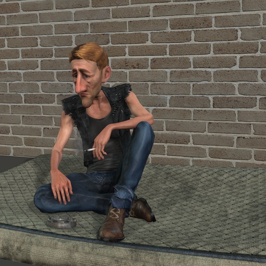 3D model Addicted Man Rigged animated 2500 Free animation tutorial VR ...