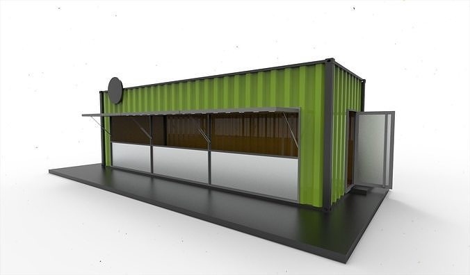 Container booth cafe model 2 3D model | CGTrader