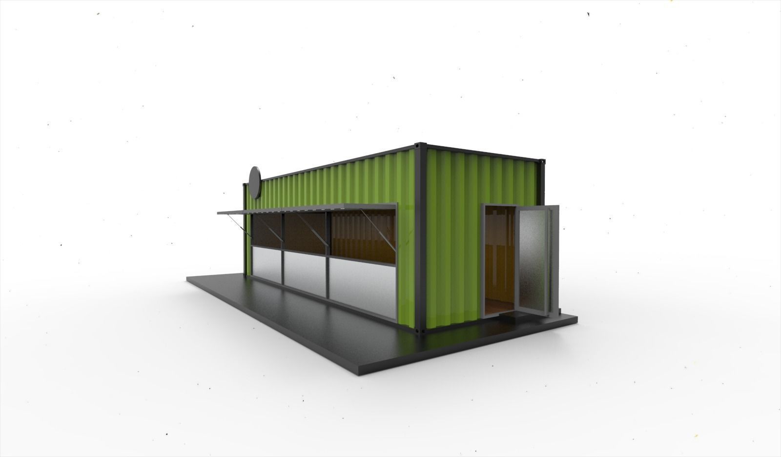 Container booth cafe model 2 3D model | CGTrader