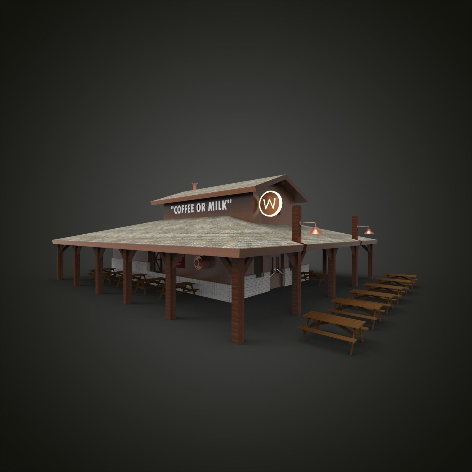 Desert Cafe 3D model | CGTrader