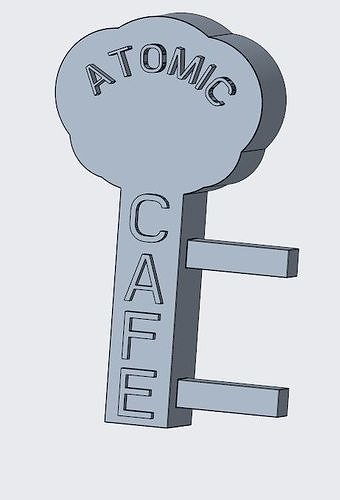 Atomic Cafe Sign 3D model 3D printable | CGTrader