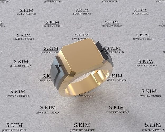 Square man ring 3D model 3D printable | CGTrader