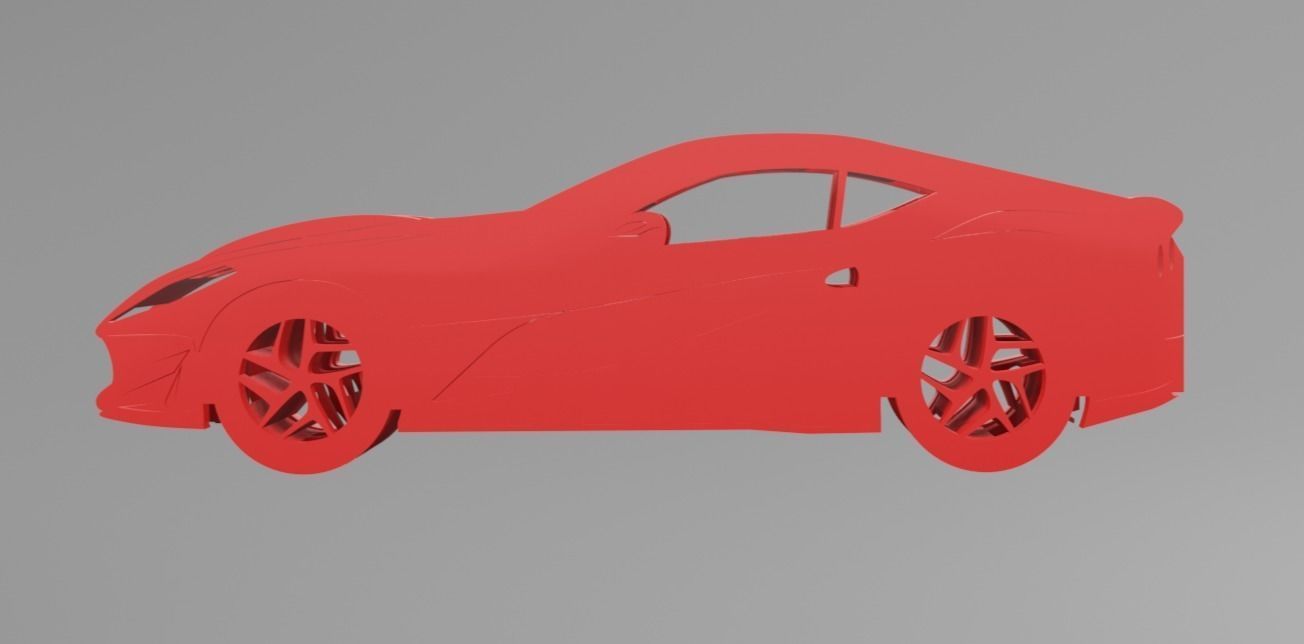 Ferrari 812 GTS - Keychain 3D model 3D printable | CGTrader