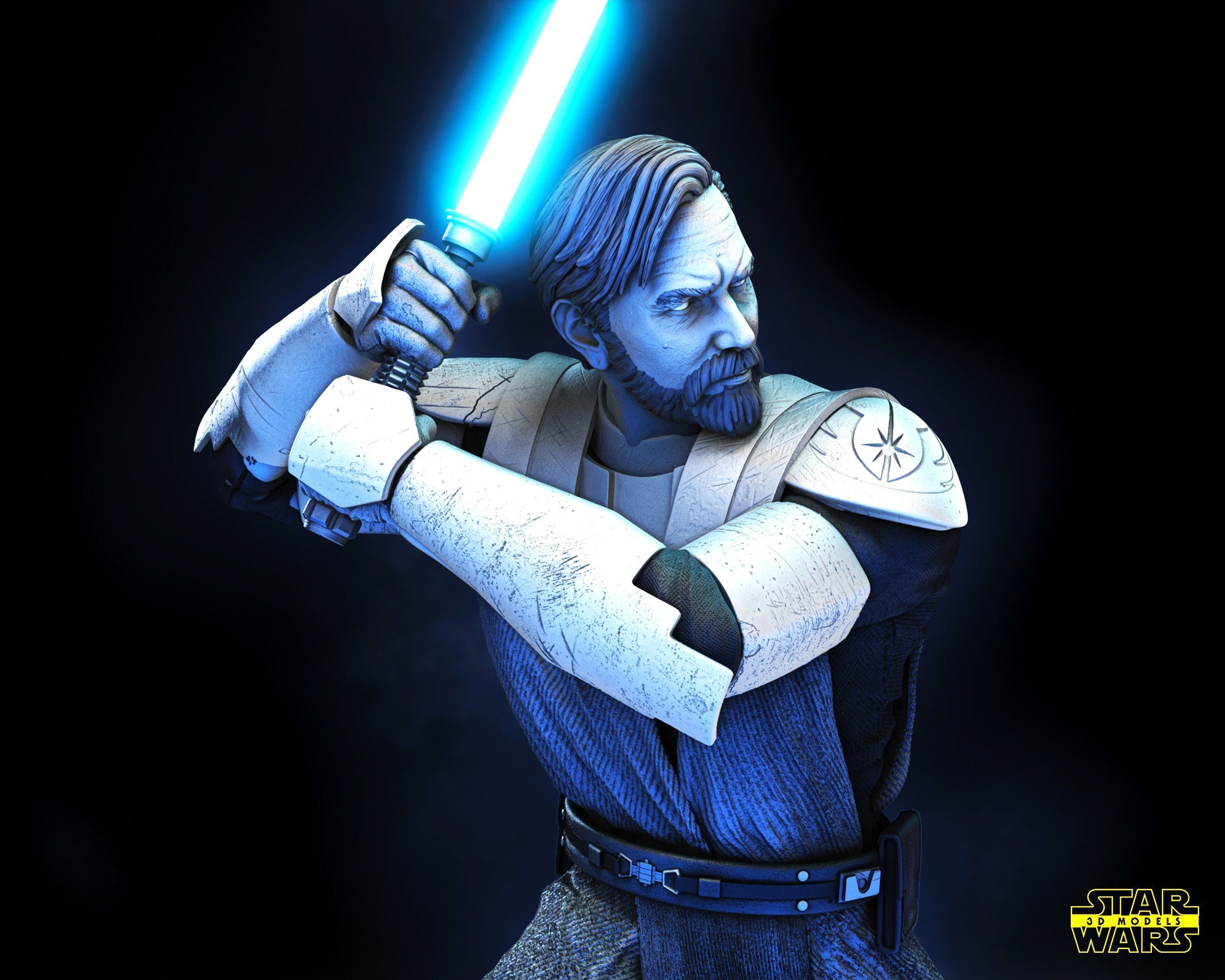 Obi Wan Kenobi Clone Wars Sculpture Star Wars 3D Models 3D model 3D ...