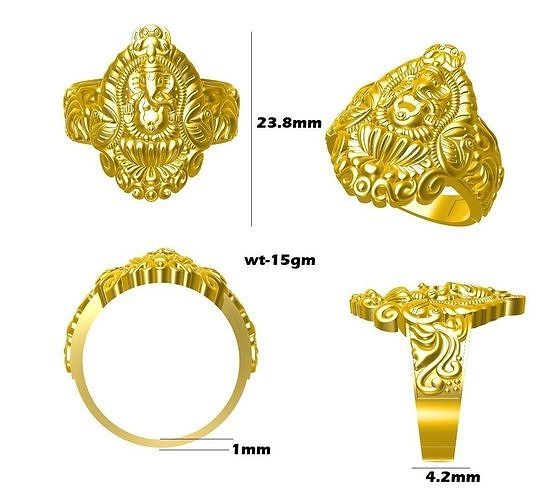 ganesh ring 3D model 3D printable | CGTrader