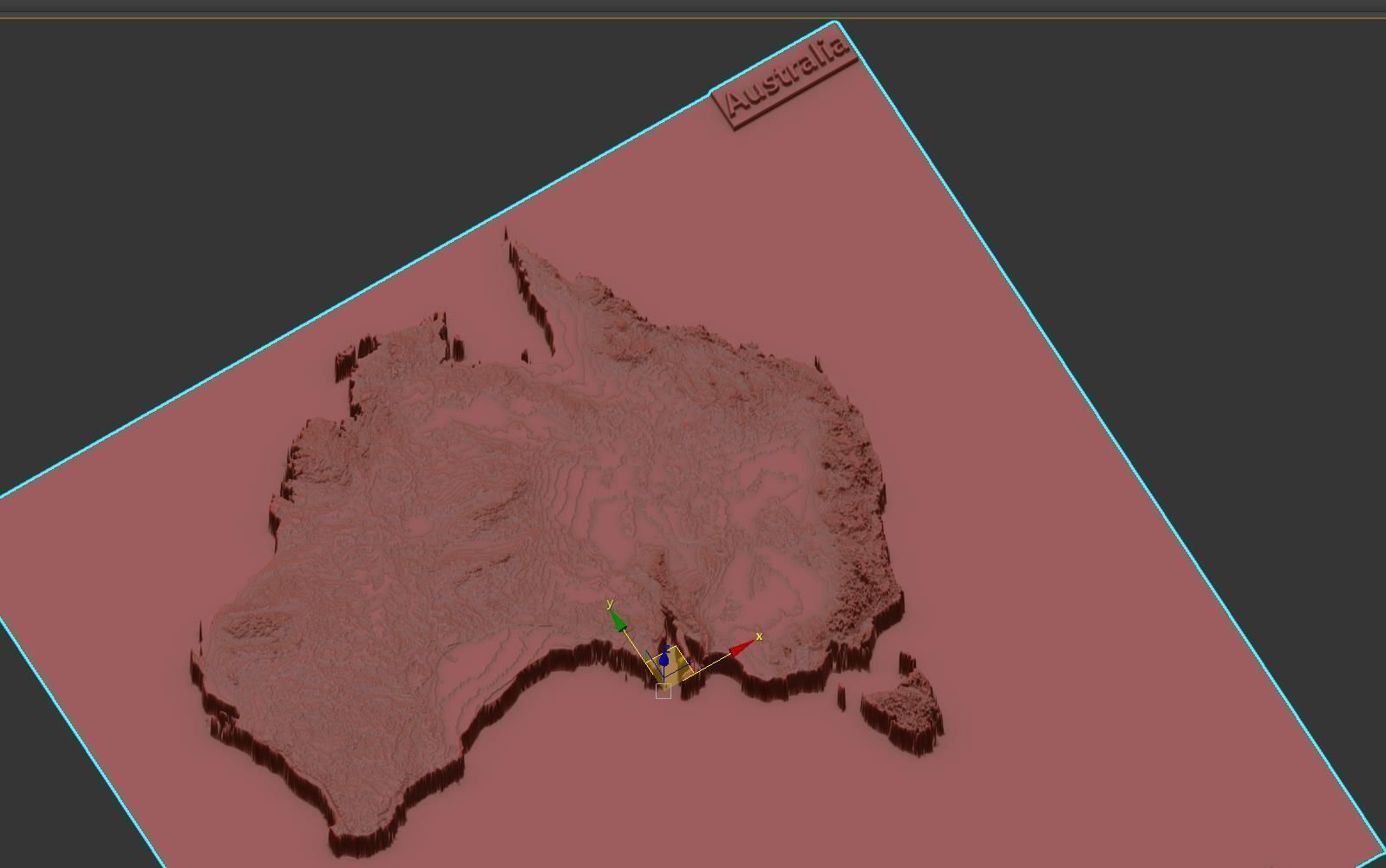Australia mainland 3D Terrain Topography DEM MODEL 3D model | CGTrader