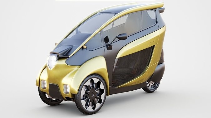 Concept 3 wheel electric vehicle 3D model | CGTrader