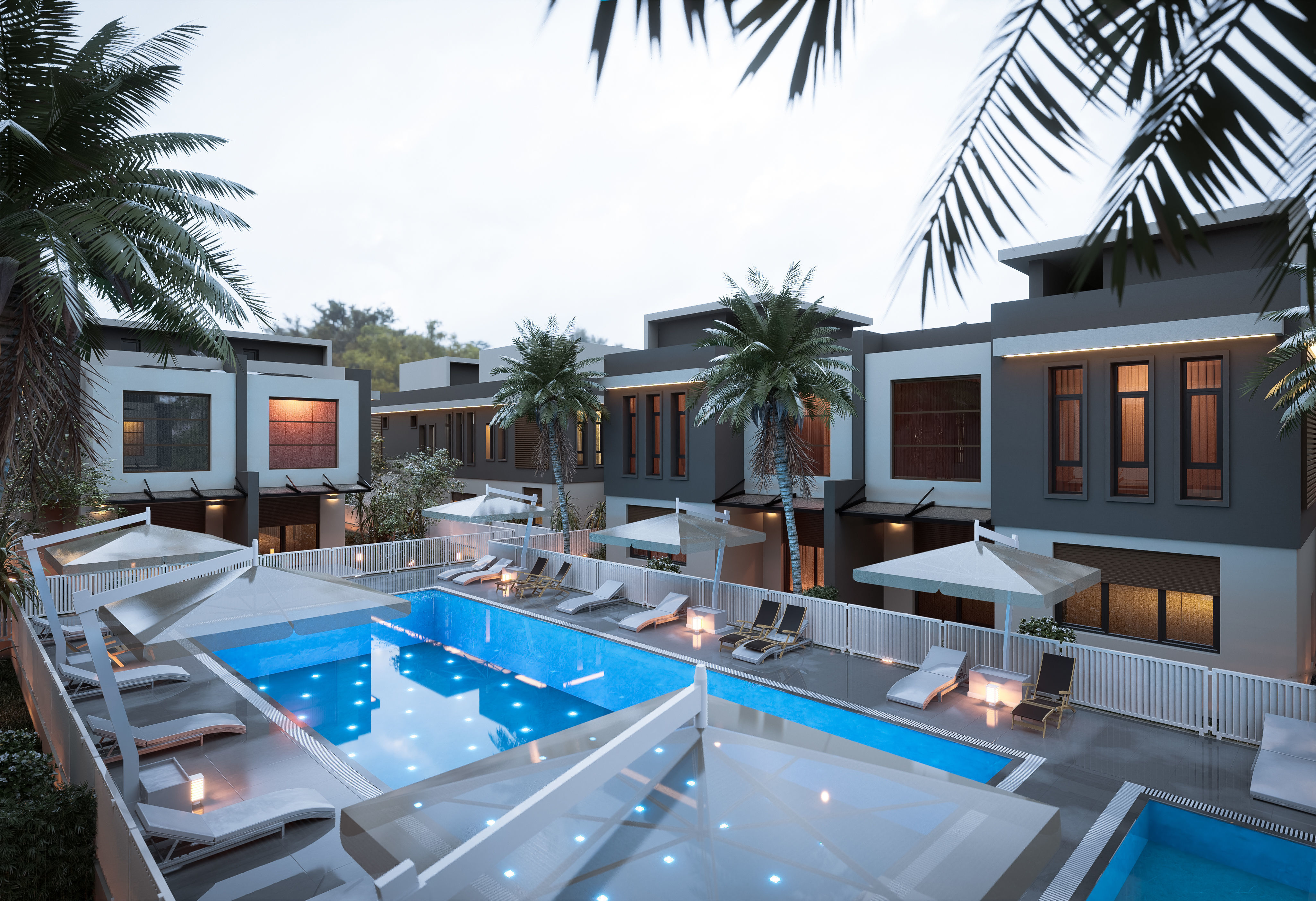 8 block villa project 3D model | CGTrader