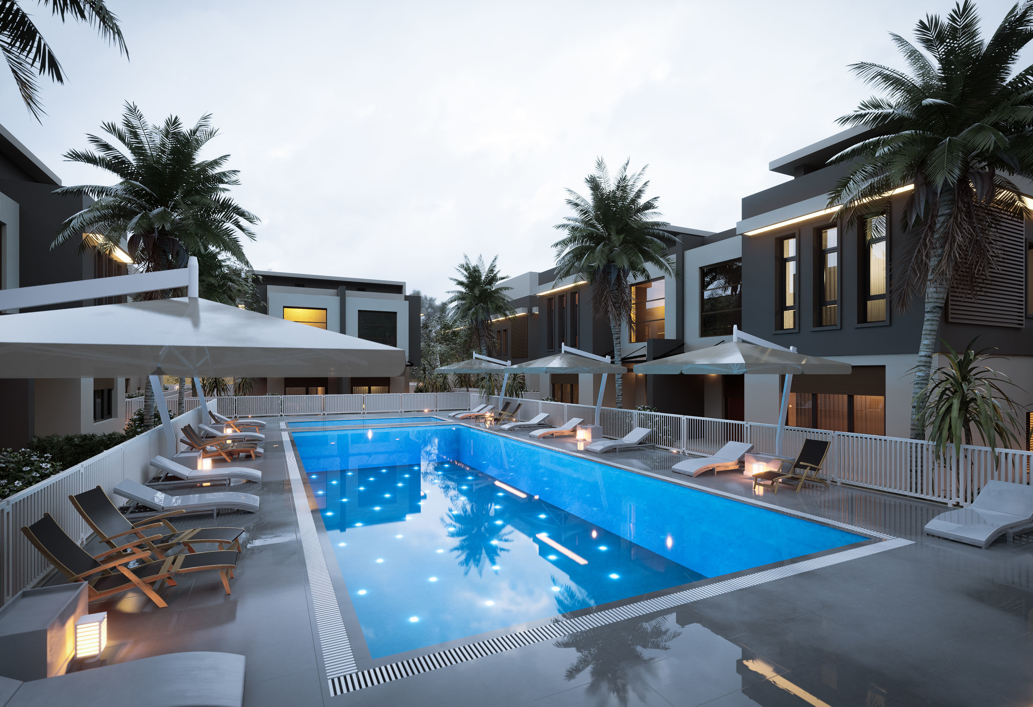 8 block villa project 3D model | CGTrader