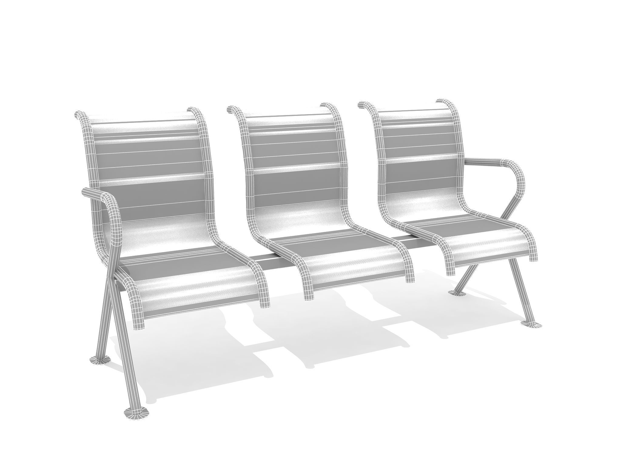 3D model Metal Hospital Bench 05 VR / AR / low-poly | CGTrader