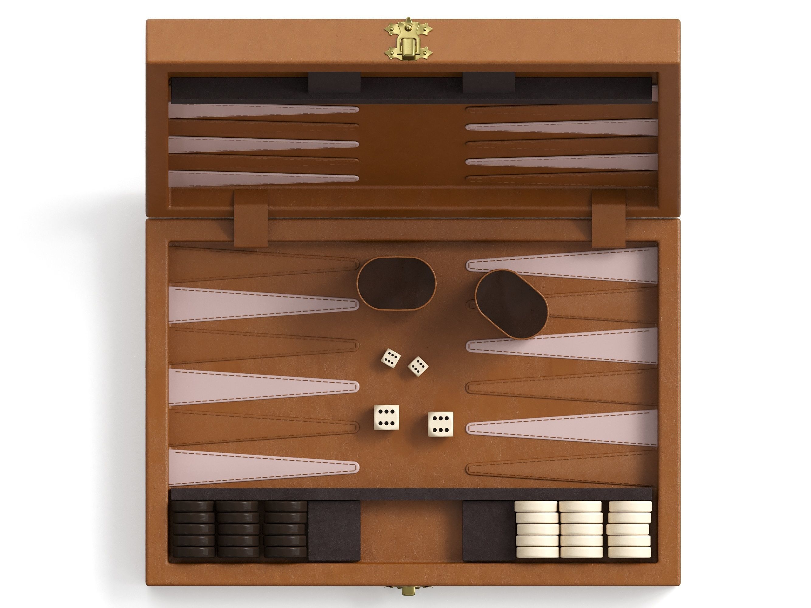 Vintage backgammon travel set 3D model | CGTrader