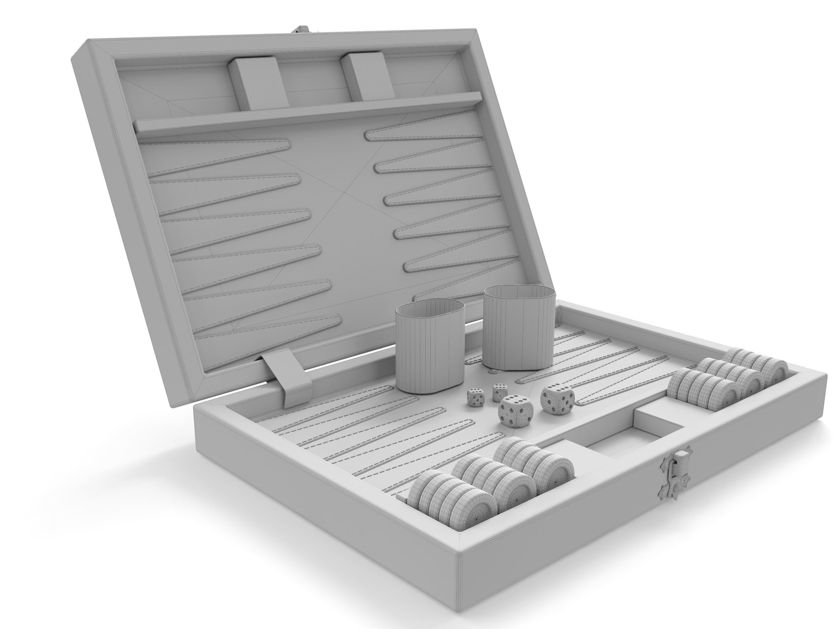 Vintage backgammon travel set 3D model | CGTrader