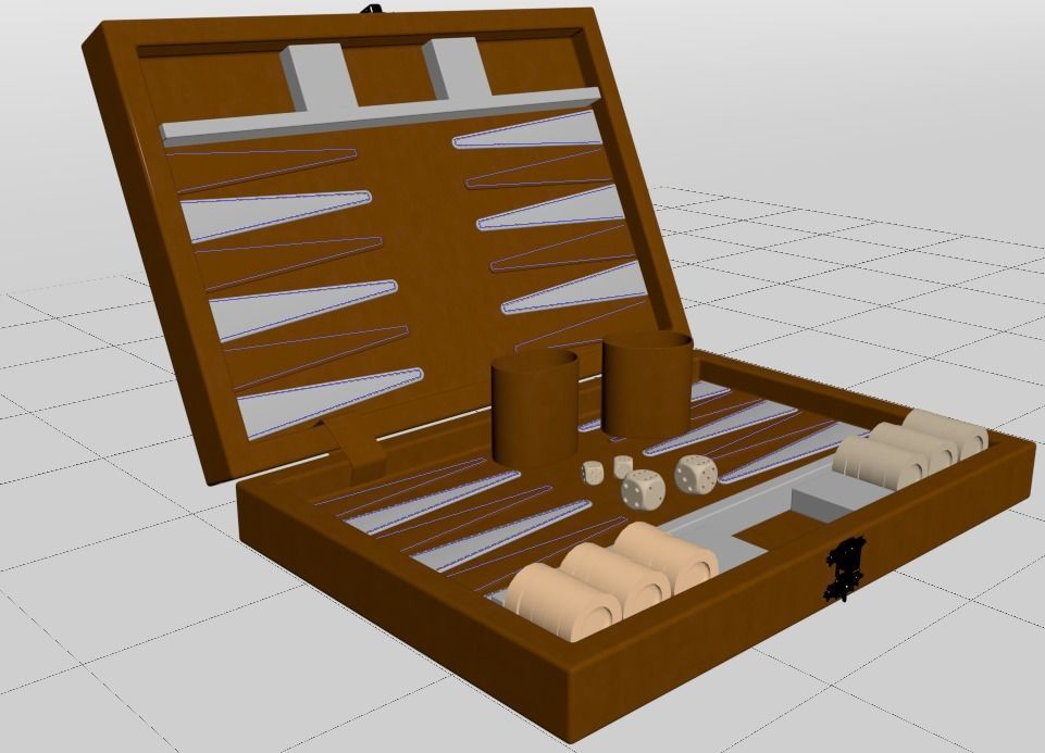 Vintage backgammon travel set 3D model | CGTrader