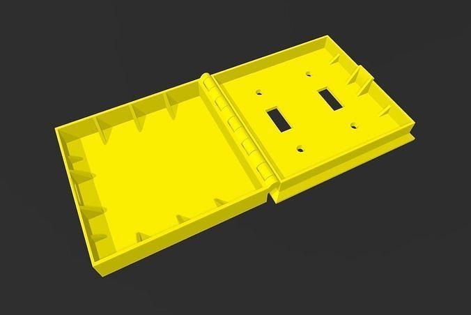 Light Switch Cover Plate Guard Box Double 3D model 3D printable | CGTrader
