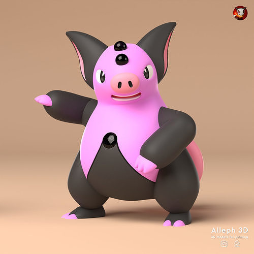 pokemon grumpig 3D model 3D printable | CGTrader