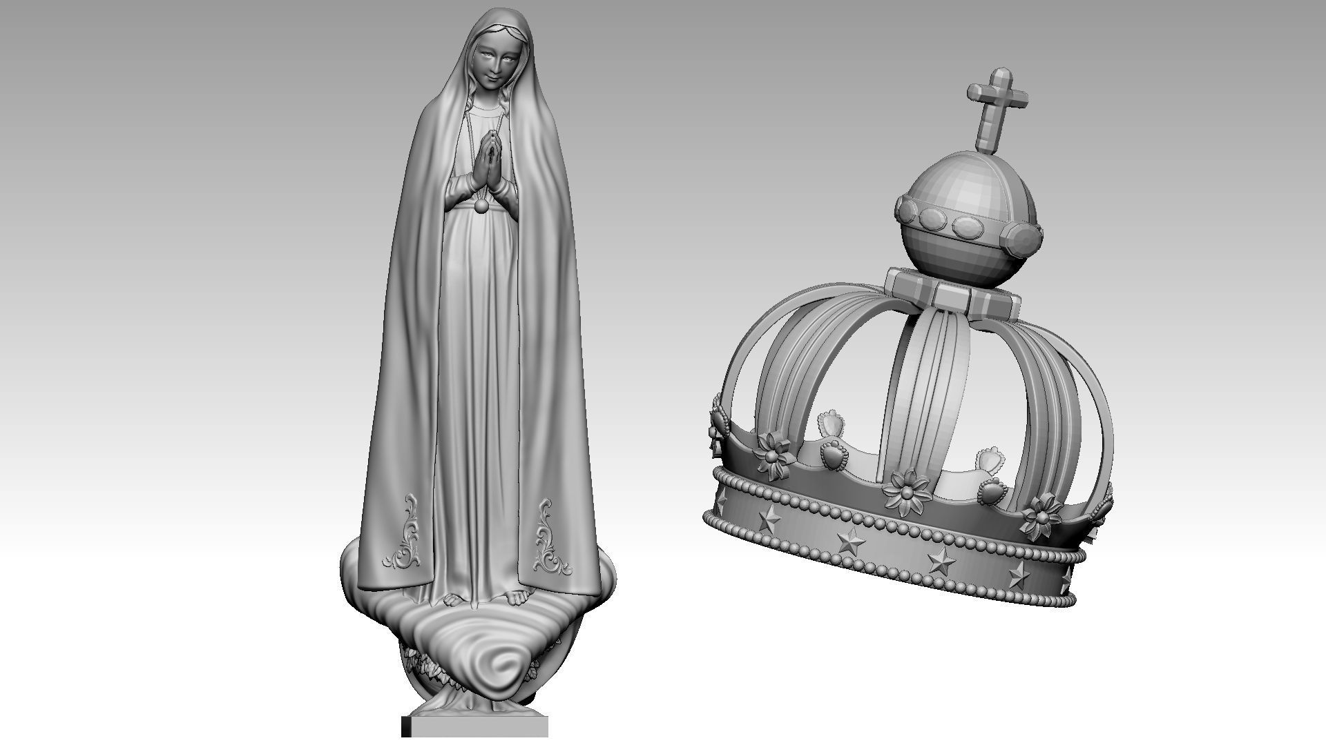 Virgin Mary appears at Fatima - Queen of Peace 3D model 3D printable ...