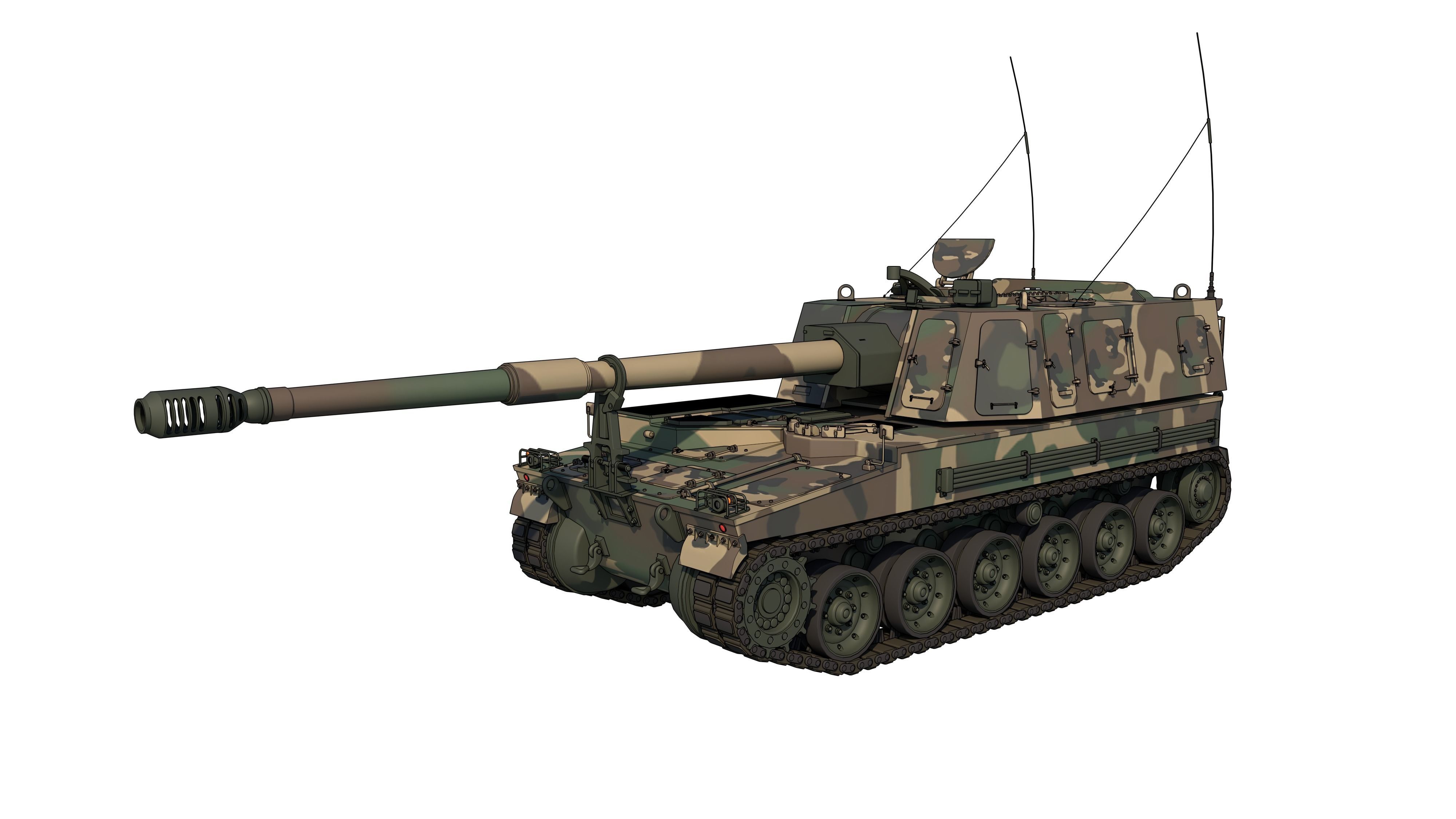 Tank k9 self-propelled gun 3D model | CGTrader