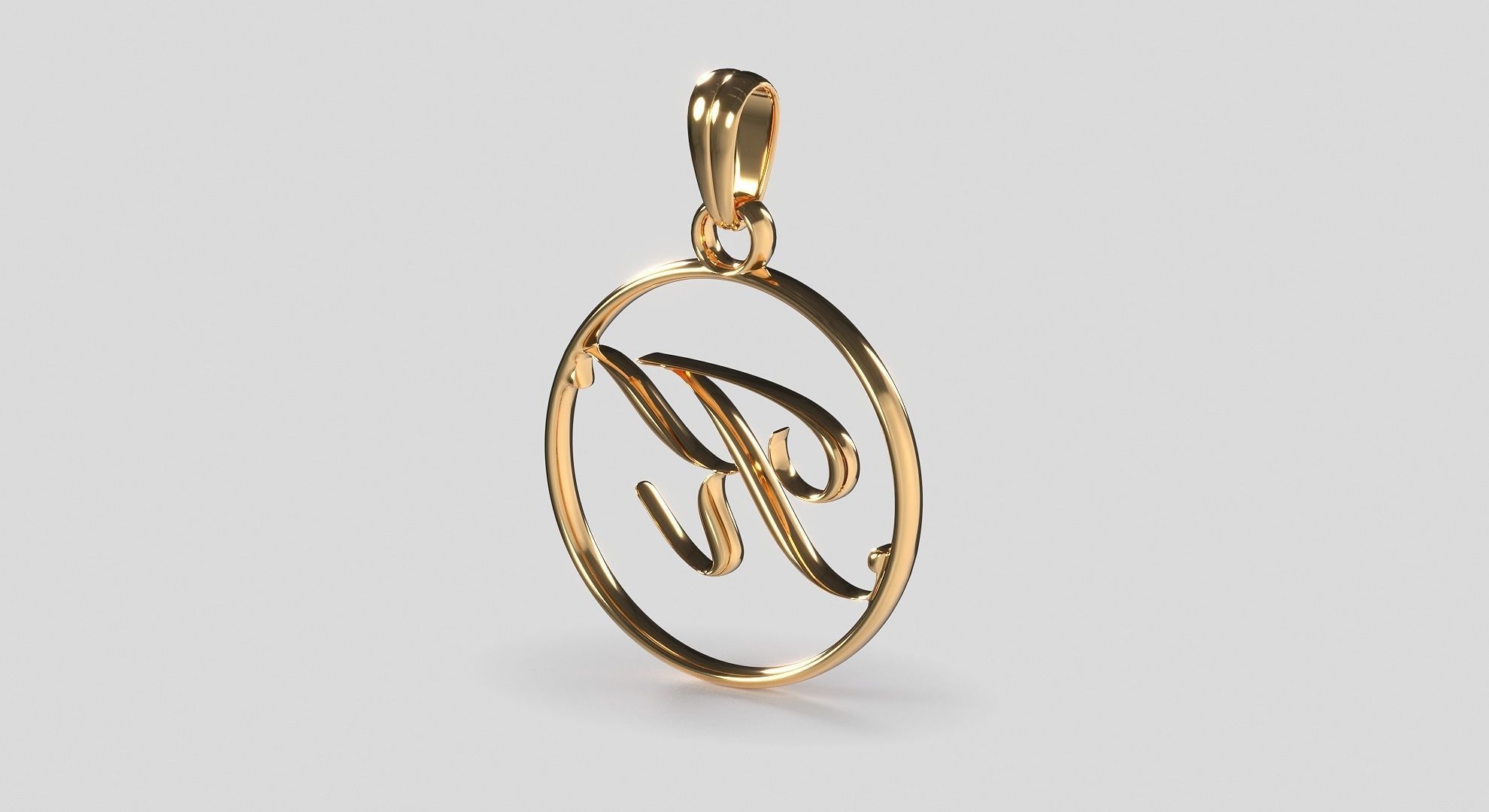 Pendant K in a circle 3D model 3D printable | CGTrader