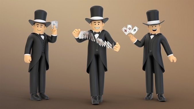 Minimal Magician Cartoon Character 3D model rigged | CGTrader