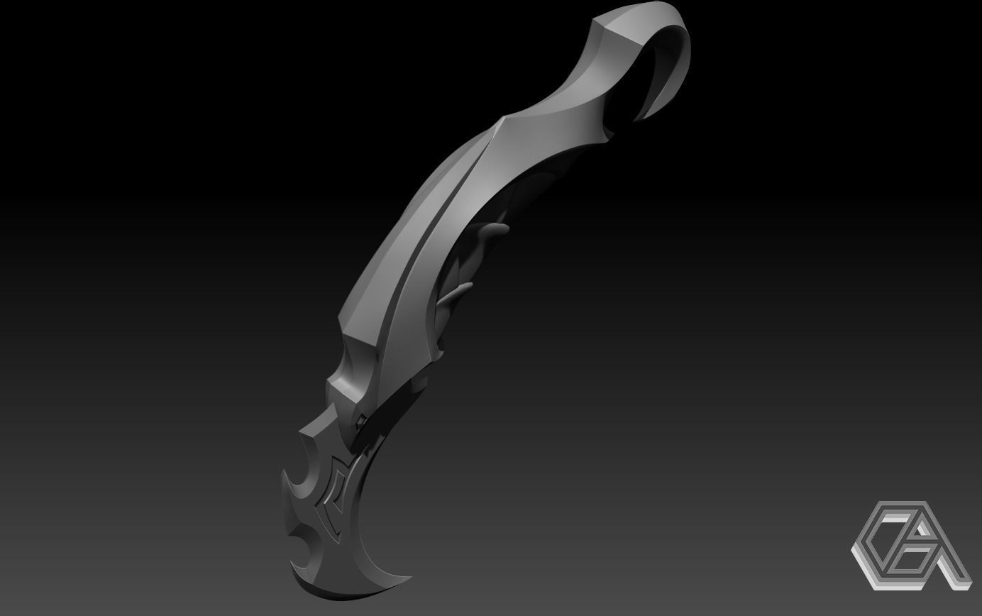 Valorant Reaver Karambit 3D model 3D printable | CGTrader