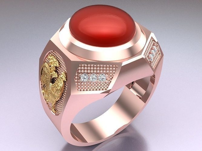 Chicken Ring - N7610 3D model 3D printable | CGTrader