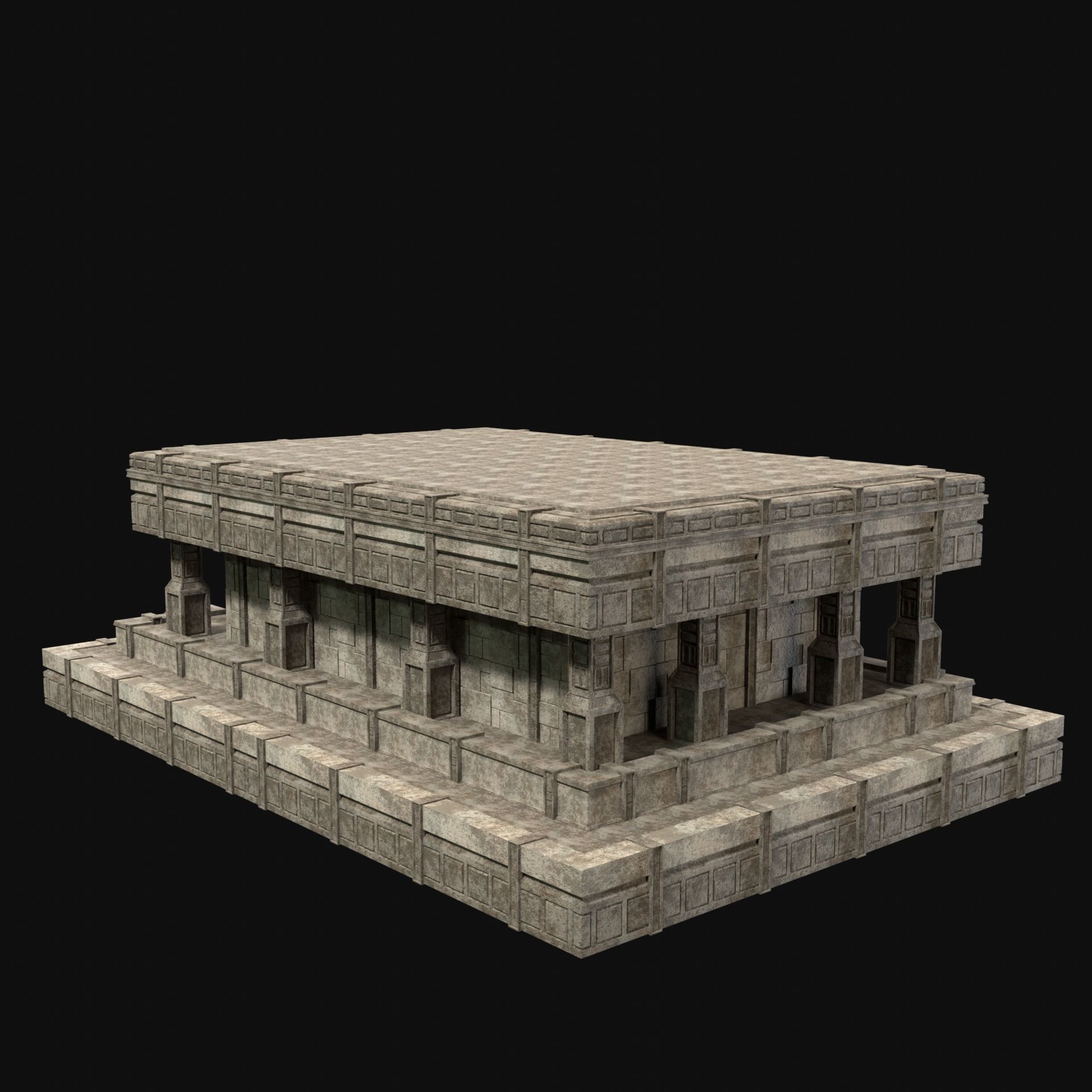 3D model ANCIENT TEMPLE PYRAMID AZTEC MAYAN INCA PLATFORM RUIN ...