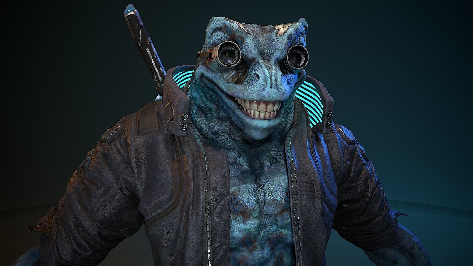 3D model Cyberpunk Frog VR / AR / low-poly | CGTrader