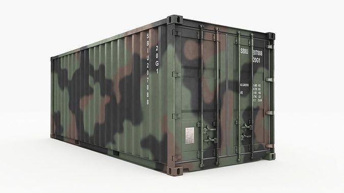 20ft Military Container Camouflage 3D model | CGTrader