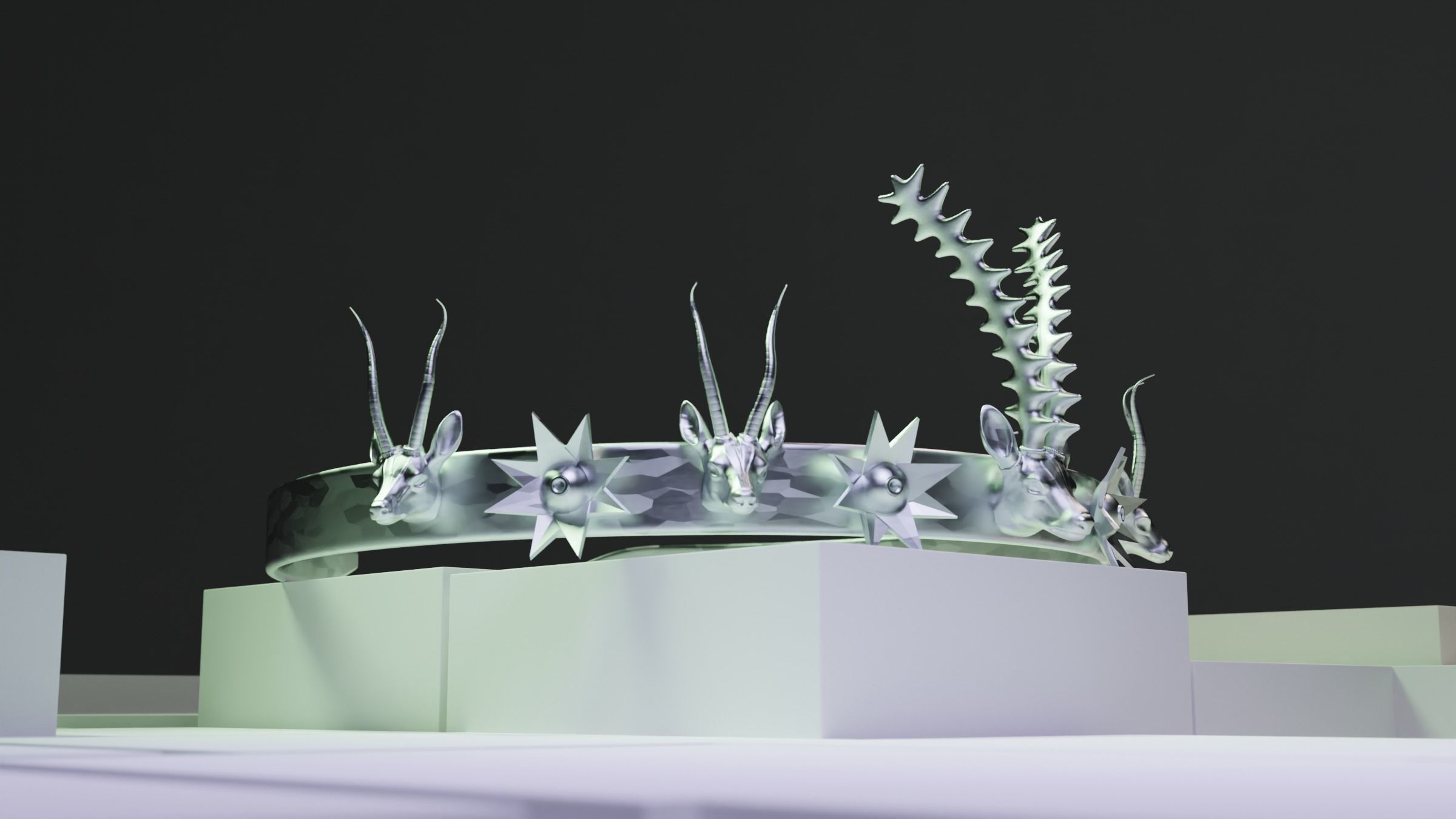 Enchanting Egypt - Golden Gazelles and Stag Headband 3D model 3D ...