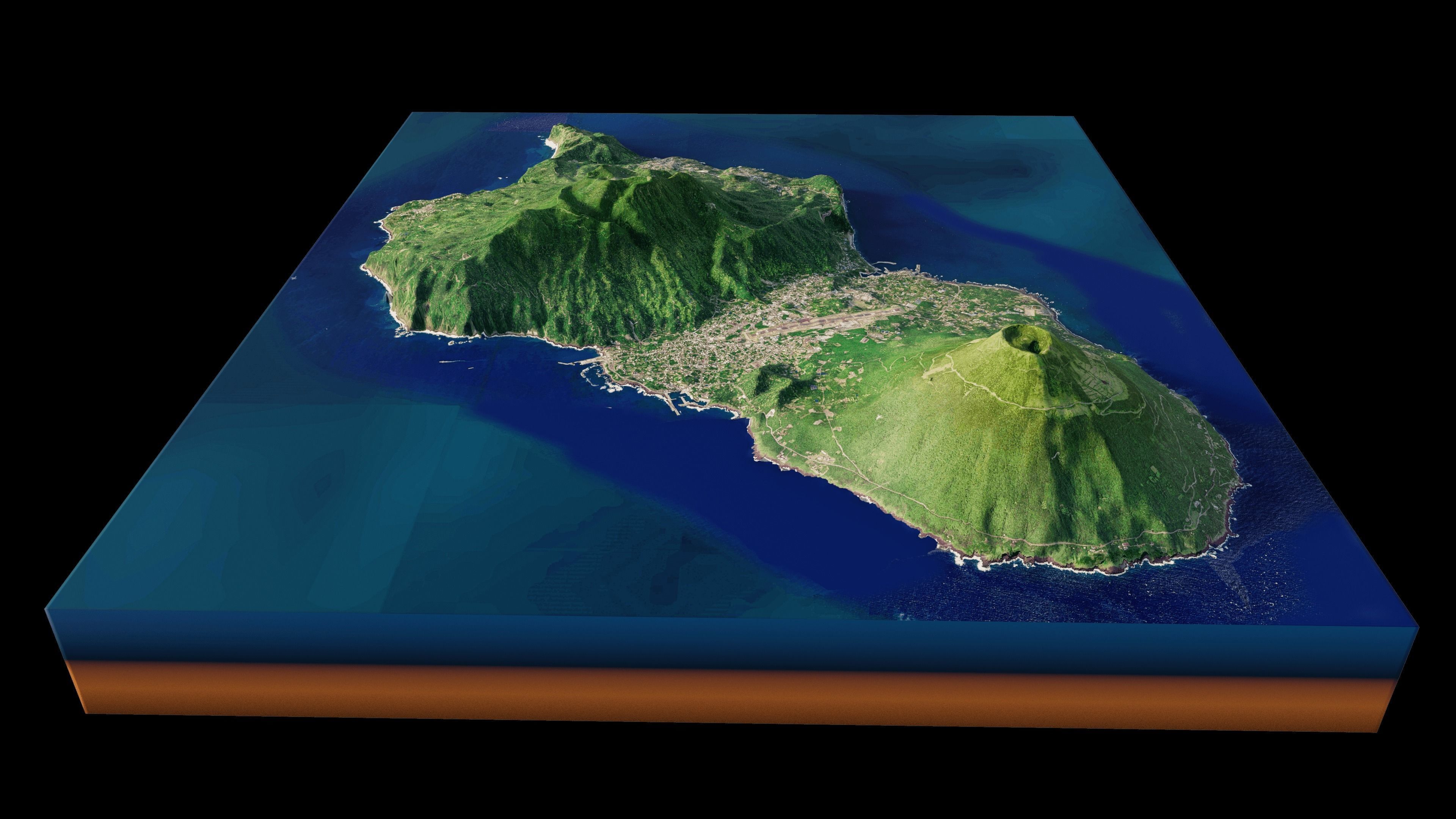 Hachijo Island full 3d terrain 3D model | CGTrader