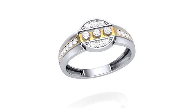 Men Groom Gents Diamond Ring 3dm stl obj mtl 3mf glb 3D model 3D printable | CGTrader