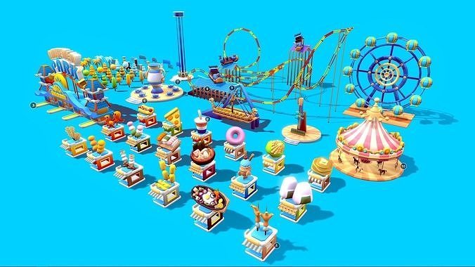 3D model Amusement Park Asset Pack VR / AR / low-poly | CGTrader