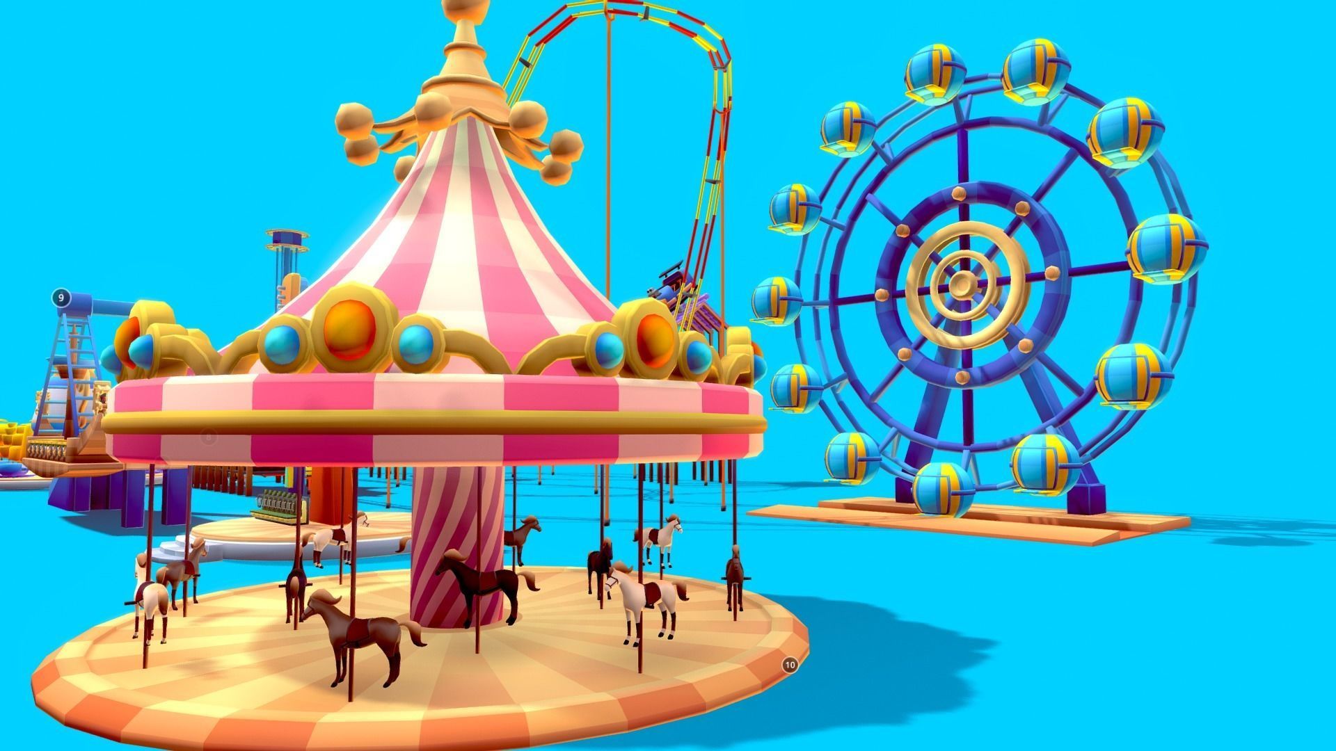 3D model Amusement Park Asset Pack VR / AR / low-poly | CGTrader