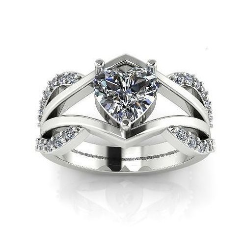 Heart Stone Ring Model 3828 3D model 3D printable | CGTrader
