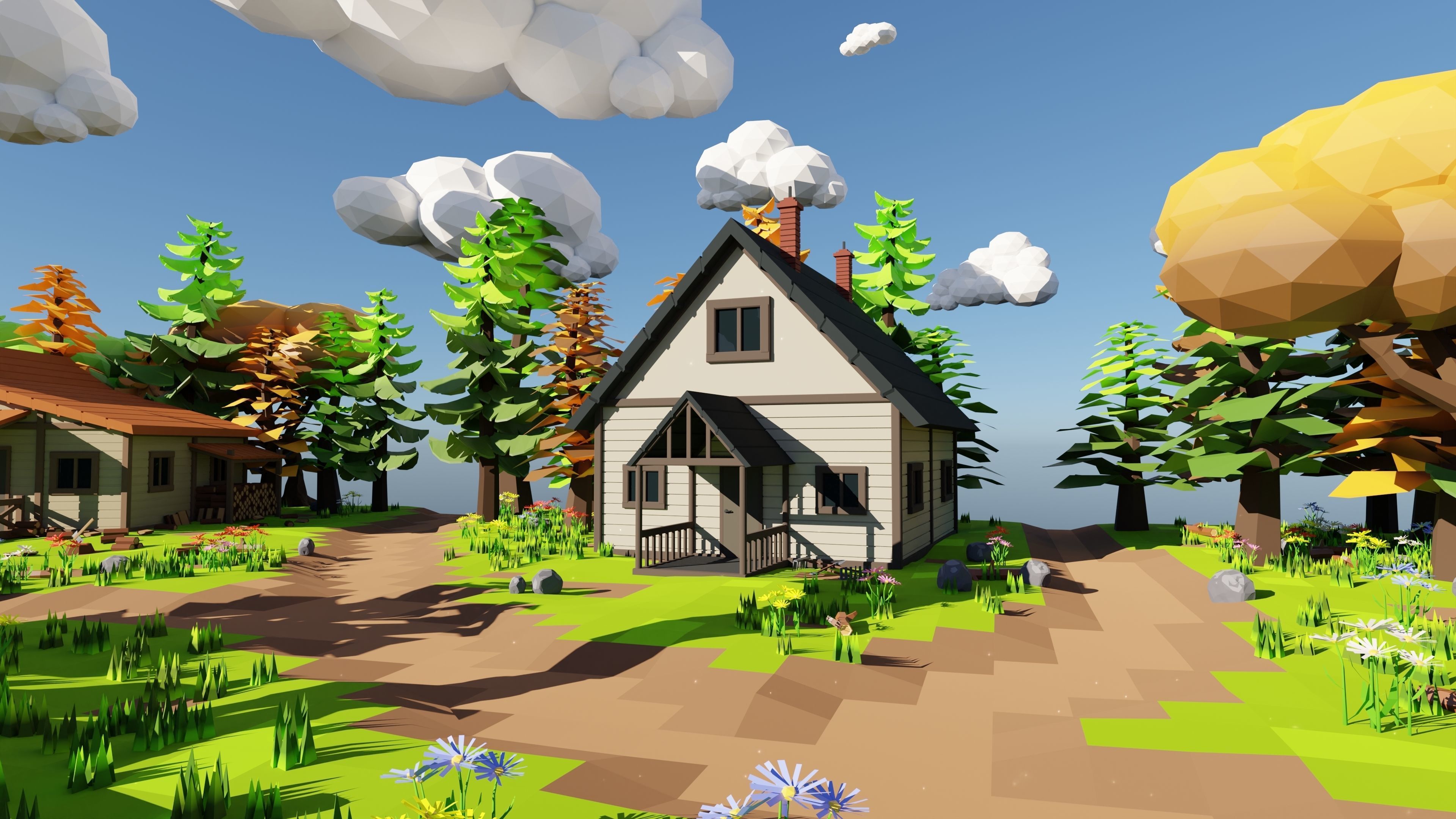 Isometric Train Scene 3D model | CGTrader