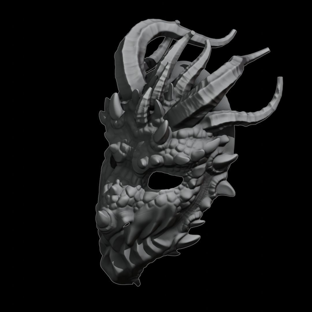 Dragon Face Mask Printable STL 3D model 3D printable | CGTrader