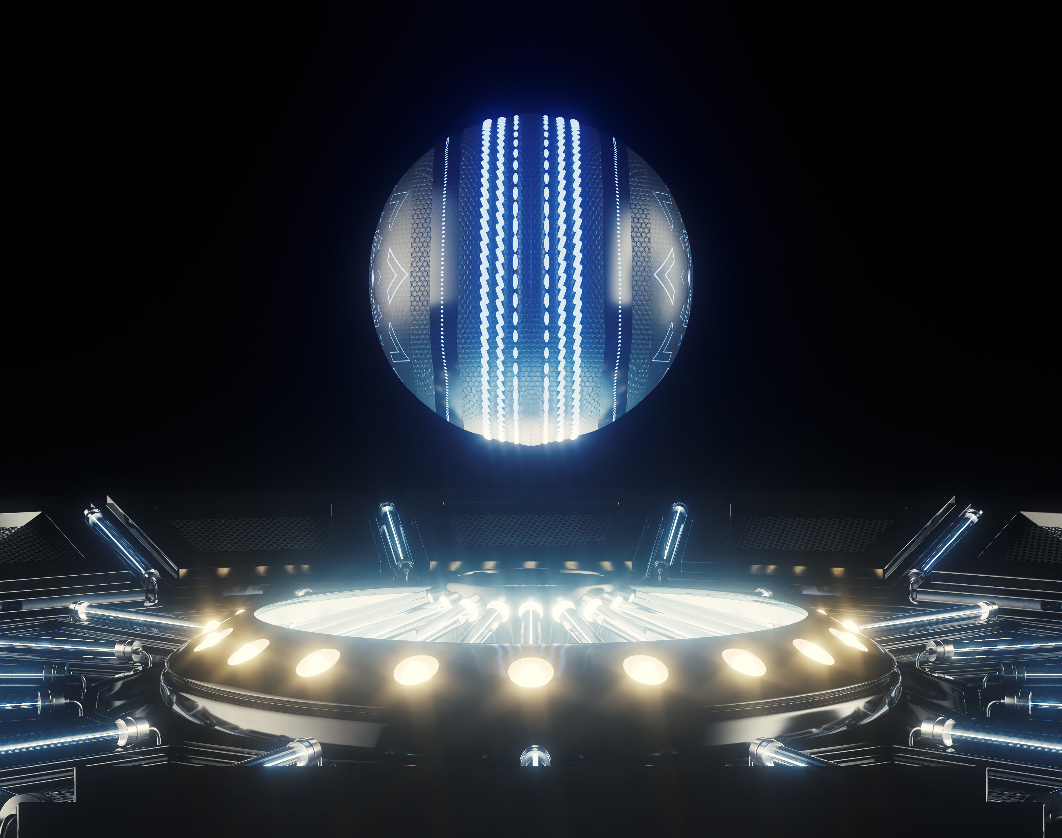 Futuristic Cricket Ball and Stage 3D model | CGTrader
