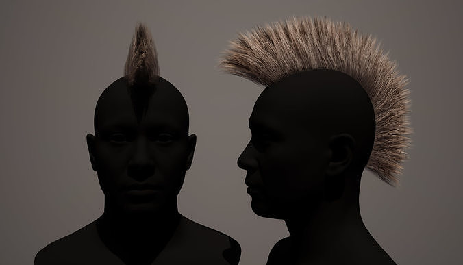 3D model Real time mohawk hair VR / AR / low-poly | CGTrader
