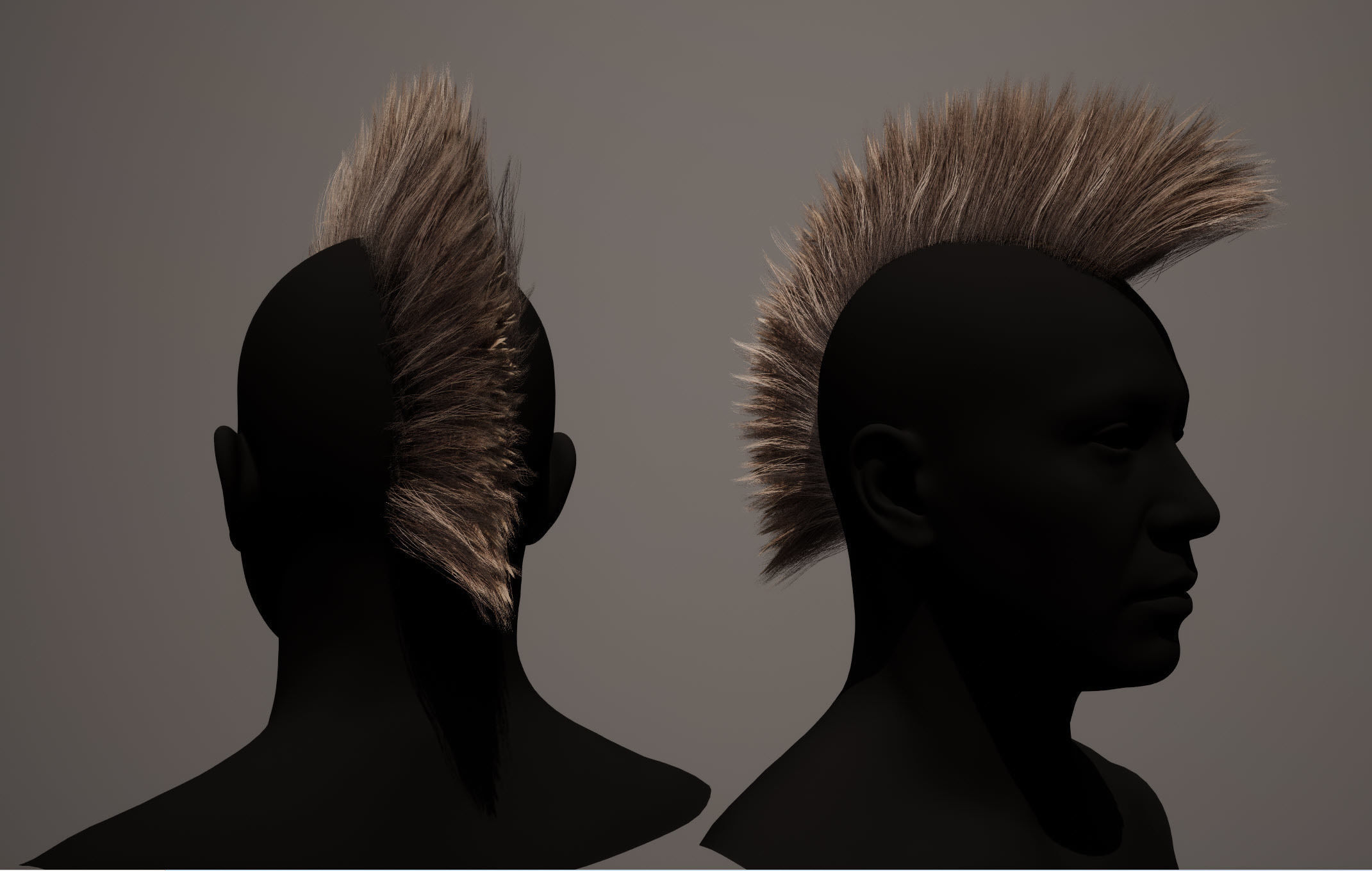 3D model Real time mohawk hair VR / AR / low-poly | CGTrader