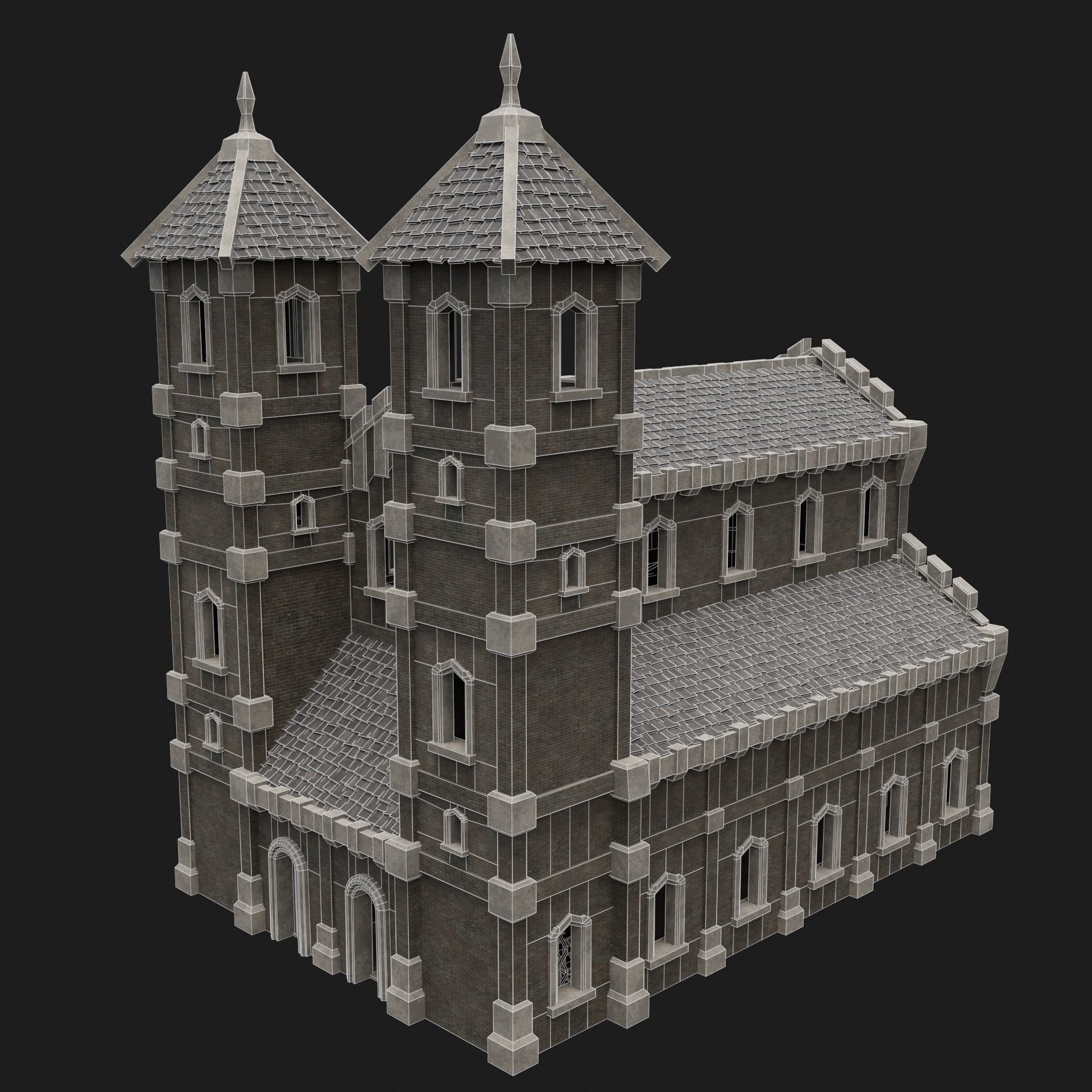 3D model MEDIEVAL CHURCH GOTHIC TEMPLE FANTASY OLD MIDDLE AGES ...