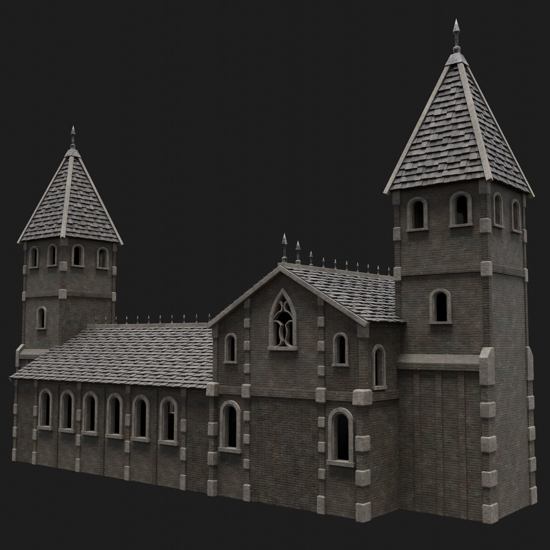 3D model MEDIEVAL CHURCH GOTHIC TEMPLE FANTASY OLD MIDDLE AGES ...